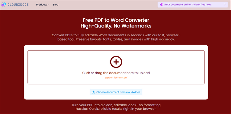 Convert PDF to Word Online Free – Fast, Secure & No Signup | AI File Chat, Editing & Conversion Tool